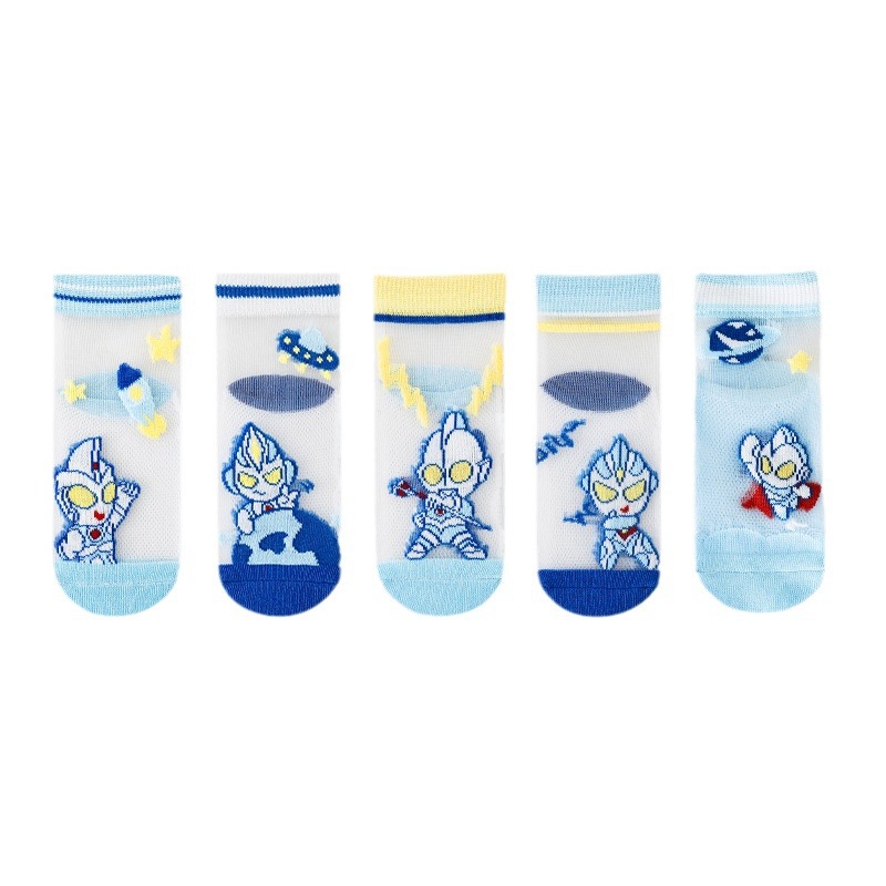 Boys Socks Spring and Summer Ultra-thin Card Silk Socks Ultraman ...