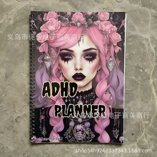 现货跨境新品 柔和哥特式 ADHD 计划器 Pastel Goth ADHD Planner-阿里巴巴