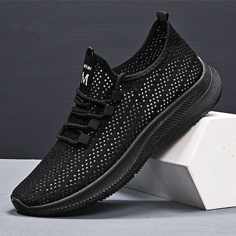 New Men's Shoes summer breathable thin hollow sports running mesh shoes ...