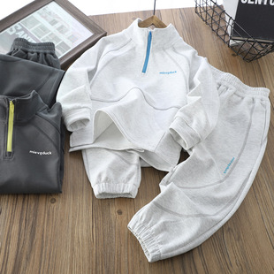 MIEVE DUCK2025春季中大童运动空气层棉拉链卫衣套装-阿里巴巴