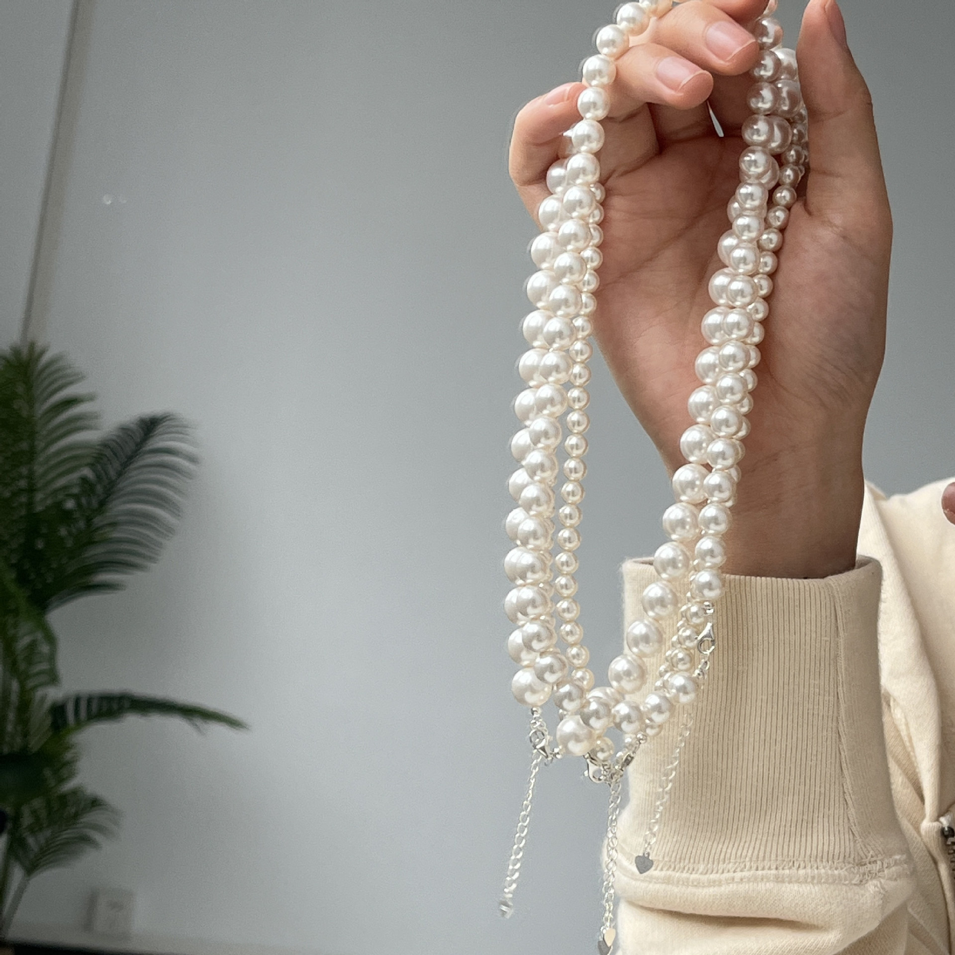 赛伊娜新款正圆强光正圆珍珠项链女ins时尚博主fever同款s925纯银-阿里巴巴