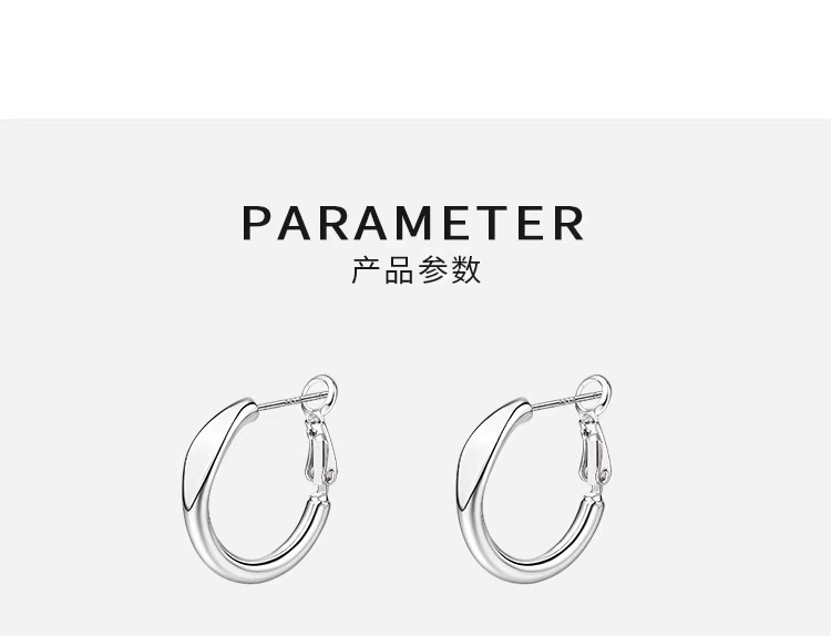 喜饰银匠 s999银耳钉简约法式耳环小众时尚素圈耳扣冷淡风ins耳饰-阿里巴巴