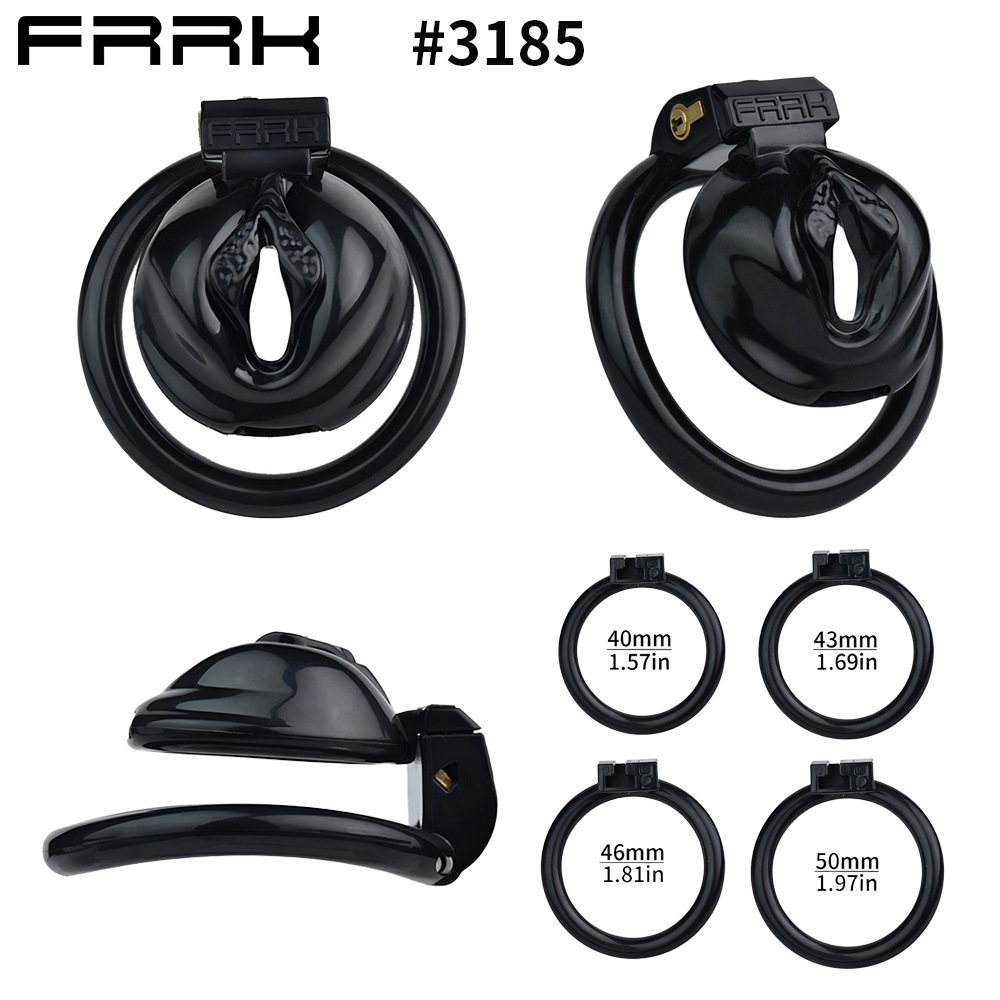 FRRK伪娘贞操锁黑色系变装锁欲仿真阴部cb锁情趣防自慰贞洁锁玩具-阿里巴巴