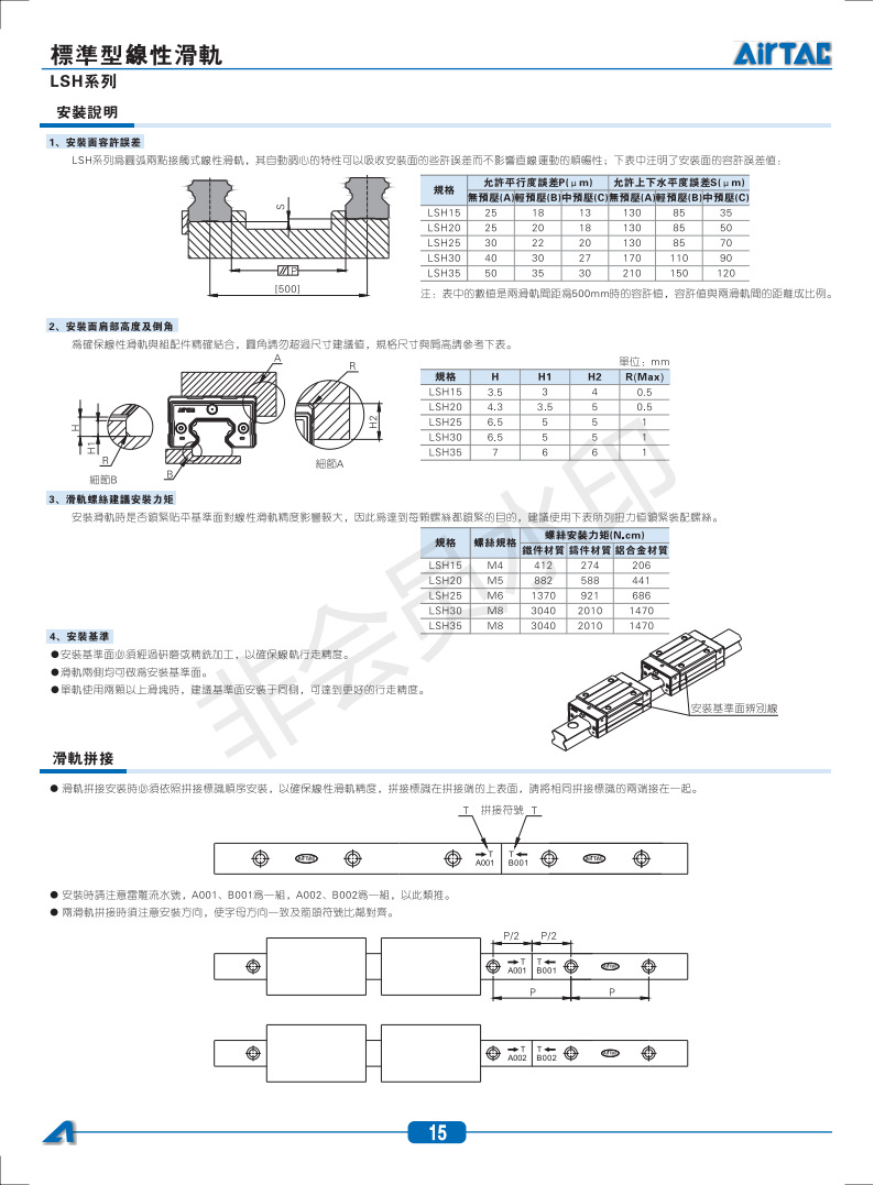 亚德客直线导轨线轨滑块滑轨LSH/LSD/15/20/25/30/35/BK-HN-阿里巴巴