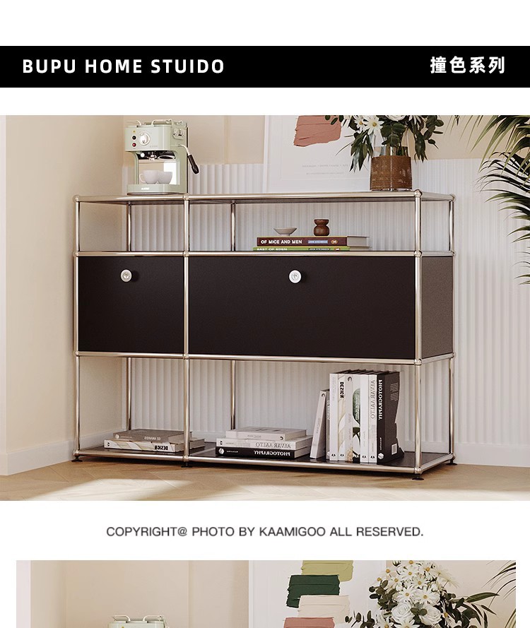 佛山USM中古不锈钢斗柜餐边柜 简约现代电视柜模块柜客厅奶油风矮-阿里巴巴