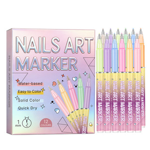 跨境 12 Colors Nail Art Pens Set12 色指甲涂鸦笔美甲色彩套装-阿里巴巴