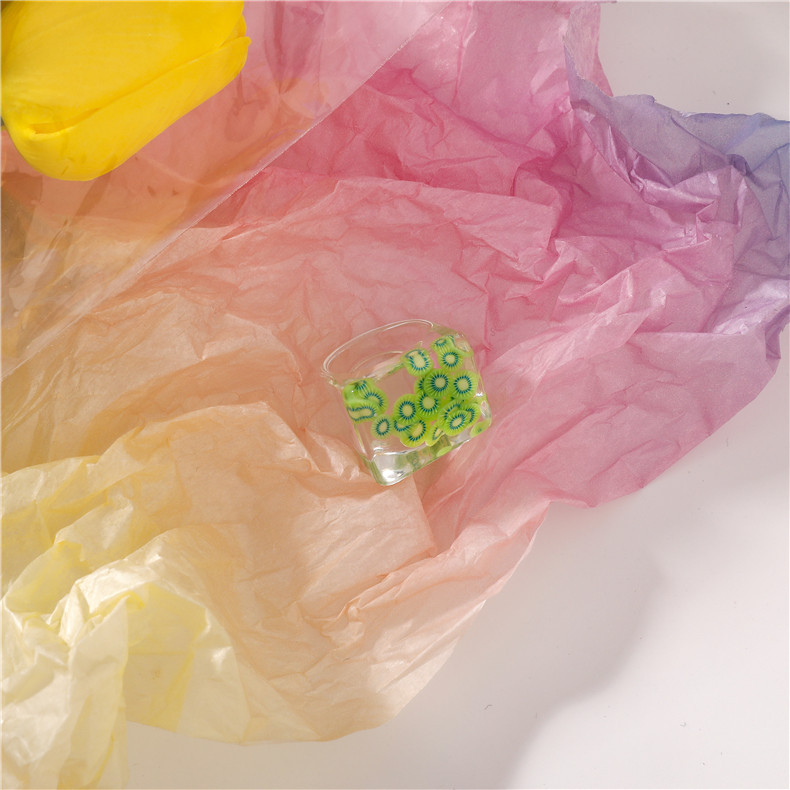 Wholesale korean resin transparent fruit square ring - Nihaojewelry