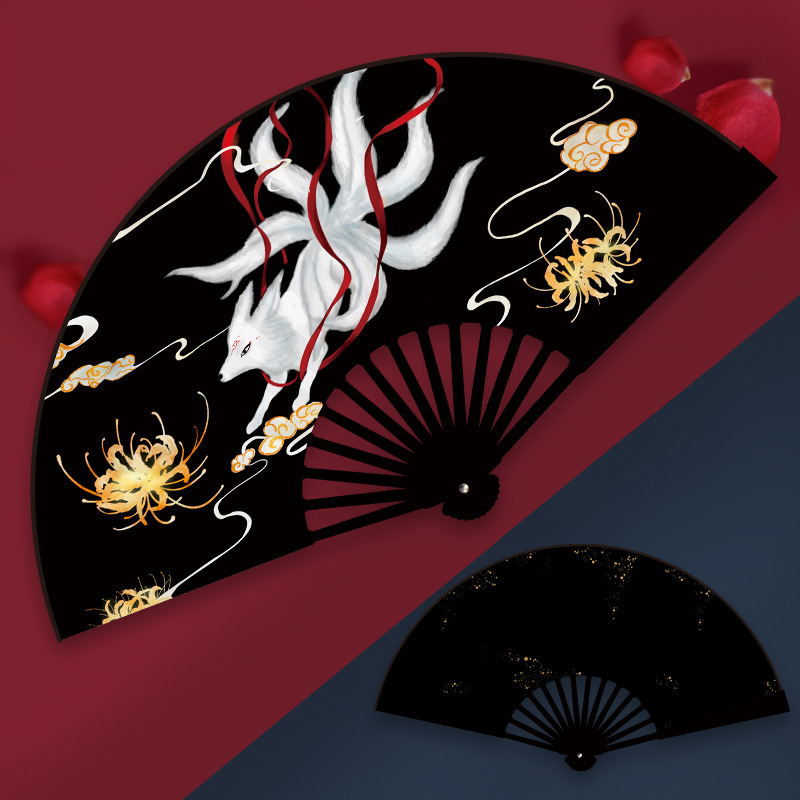 Guochao Chinese ancient fairy hanfu fan Shanhaijing series illustration ...
