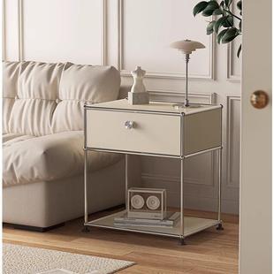 USM中古床头柜收纳沙发边柜不锈钢ins韩国现代简约卧室储物柜-阿里巴巴