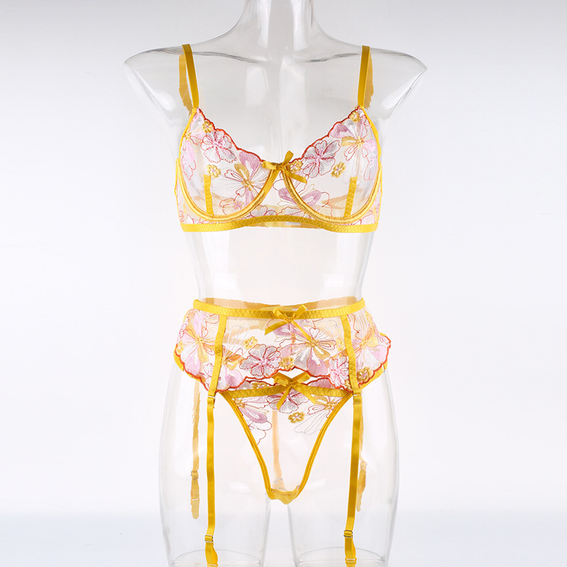 Femme Ensemble Lingerie Dentelle Brassière Jarretière Sexy Porte