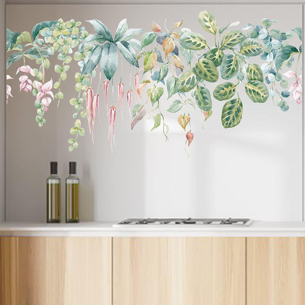 绿植藤蔓蝴蝶自粘PVC贴纸 JS-N0跨境定 制客厅卧室窗户装饰墙贴-阿里巴巴