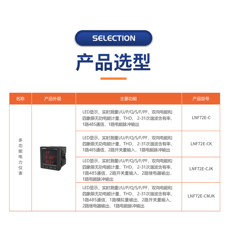 领菲linfee LNF72E系列三相数显多功能电力仪表智能电流电压表-阿里巴巴