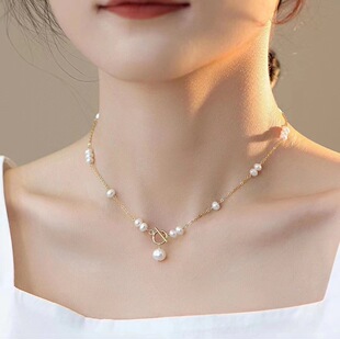 满天星OT扣锁骨链高品质s925银淡水珍珠项链天然诸暨ins风高级感-阿里巴巴