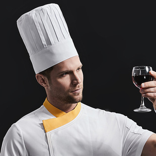 酒店厨师白色高帽大帽行政主厨帽子后厨餐厅烘焙蛋糕点厨师工作帽-阿里巴巴