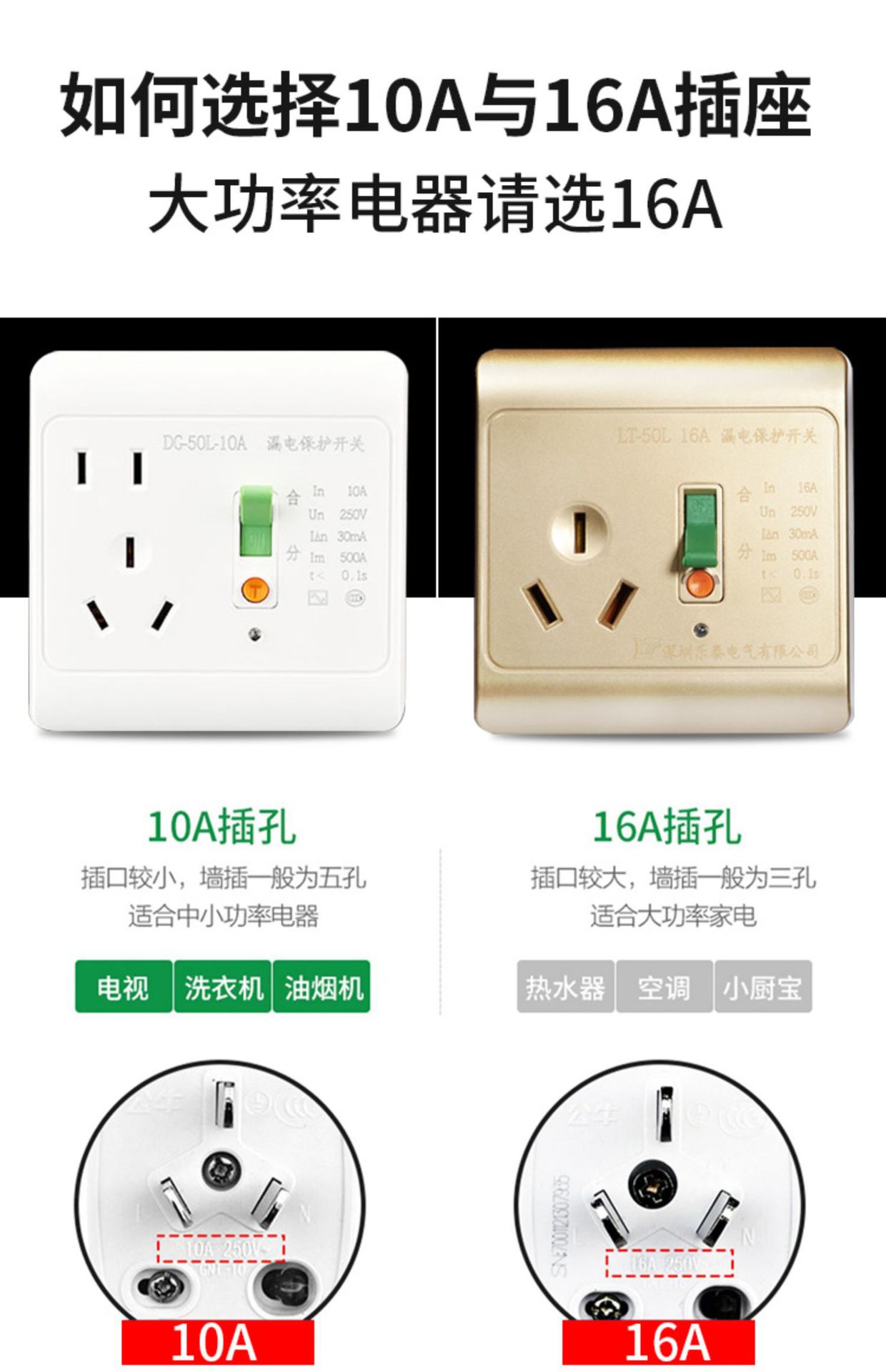 国际电工10A16A漏电保护86型插座空调开关防漏电一开三孔漏保家用-阿里巴巴