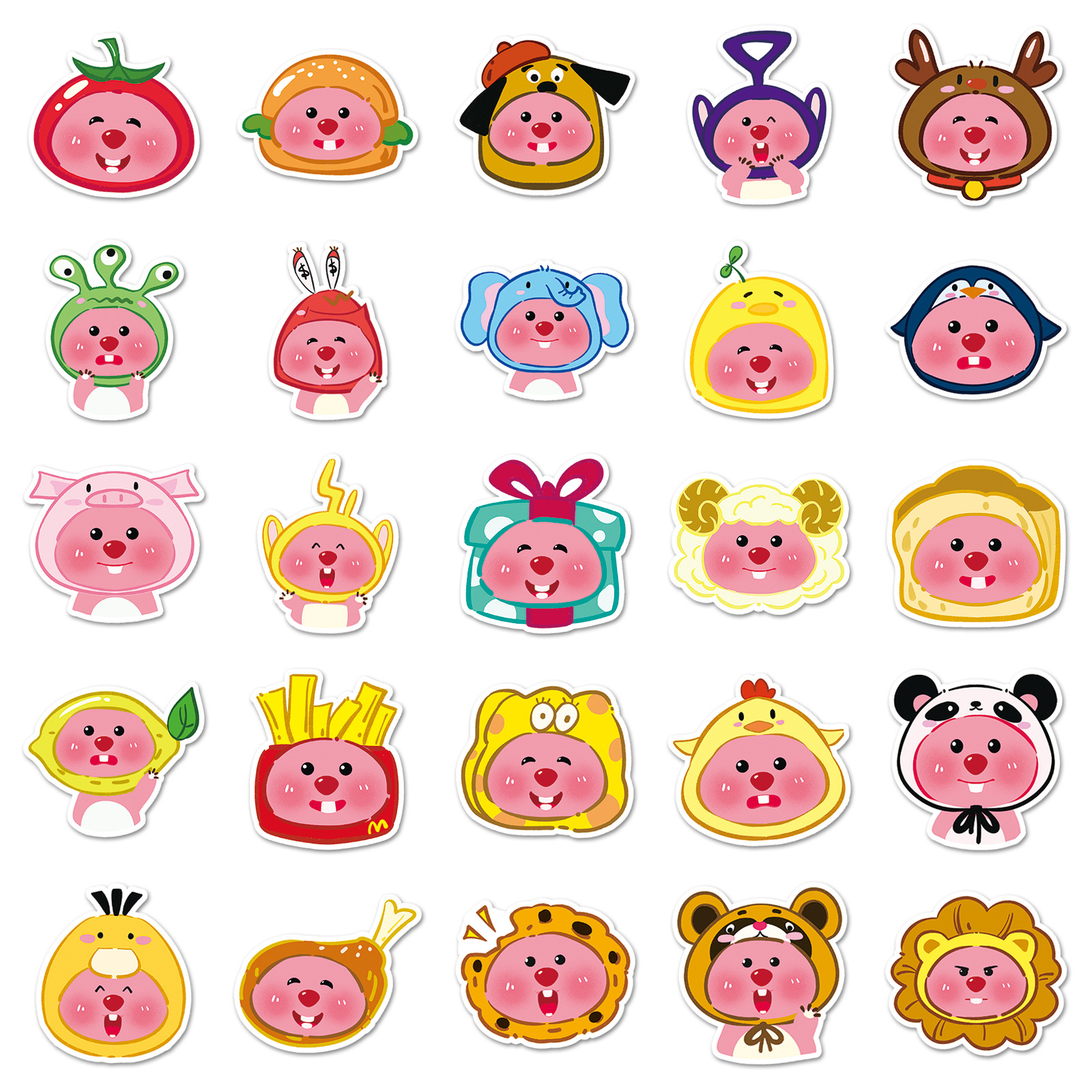 50张loopy卡通手绘可爱露比头像车身贴装饰水杯行李箱手机壳贴纸-阿里巴巴