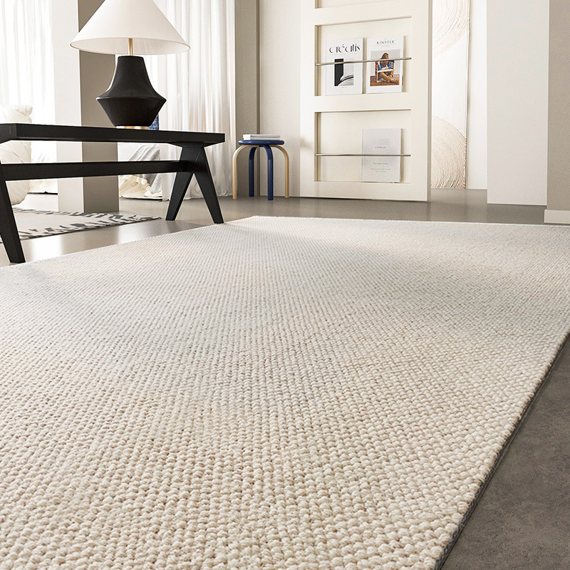 Advanced Wool Carpet Pure Color Room Silent Wind Cream Bedroom Living ...