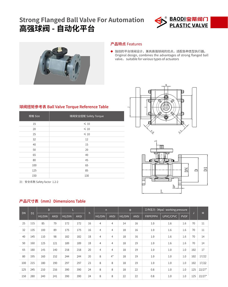 气动塑料法兰球阀直通式Q41F-10S球阀门DN15-300耐腐蚀塑料球阀-阿里巴巴