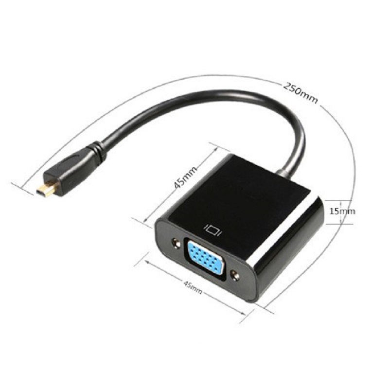 Micro HDMI转VGA转换器Micro HDMI to VGA视频转换线1080P 0.2米-阿里巴巴