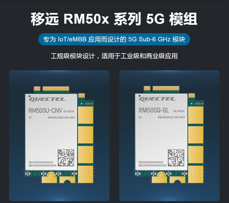 移远RM50x系列5G模组专为IoT/eMBB 应用而设计的5G Sub-6 GHz模块-阿里巴巴