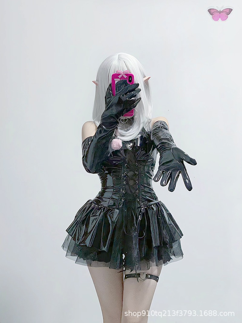 cy日系Cosplay小恶魔绑带漆皮套装 二次元SM调教情趣制服内衣批-阿里巴巴