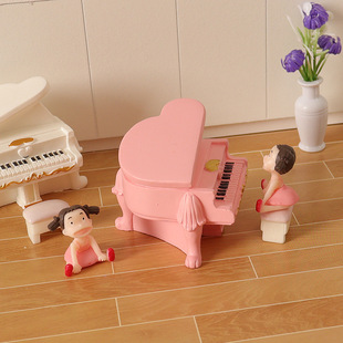 Dollhouse娃娃屋迷你家具模型OB11微缩立式钢琴琴凳场景拍摄道具-阿里巴巴
