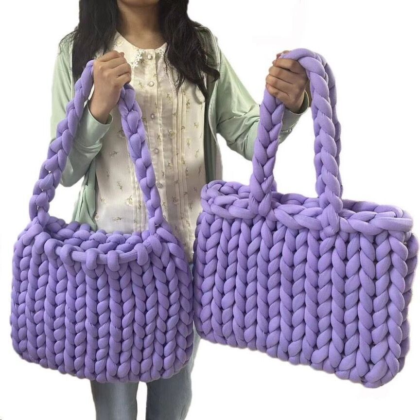 Super thick Iceland wool diy hand-woven bag self-made Korean style ...