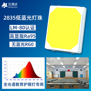 低蓝光高显指2835灯珠无蓝光RG0护眼教育灯全光谱led灯珠贴片0.5W-阿里巴巴