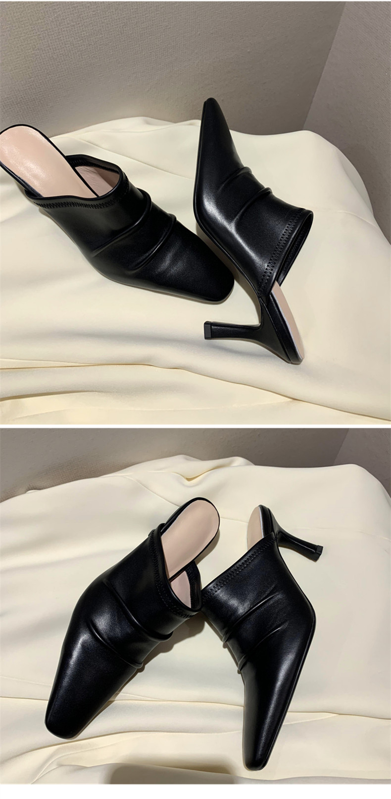 Chiko Yoko Square Toe Stiletto Clogs/Mules