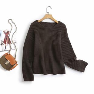 BM&MD&ZA秋季新款女装时尚慵懒风复古宽松针织衫毛衣05770759700-阿里巴巴