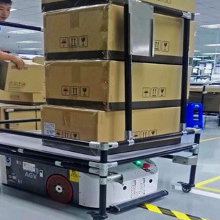 1T顶升式agv小车无人搬运车工厂物料配送二维码智能运输车机器人-阿里巴巴