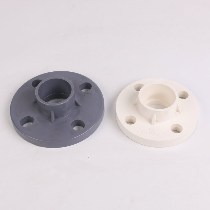PVC塑料一体法兰盘管道连接法兰片PVC给水上水灰白色一体法兰管件-阿里巴巴