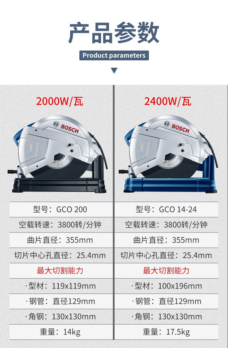 博世（BOSCH）切割机GCO200电动电锯钢材切割机多功能型2000瓦大-阿里巴巴