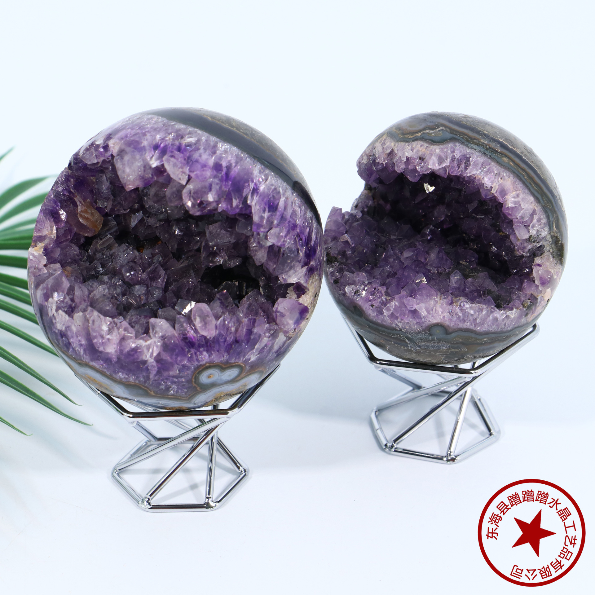 Natural purple crystal cluster open smile purple crystal hole ...