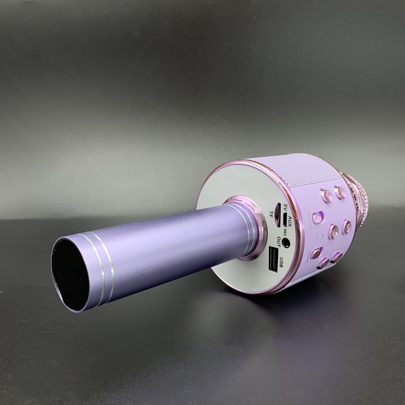 现货WS858卡拉OK无线蓝牙麦克风直播家用K歌宝话筒音响掌上KTV-阿里巴巴