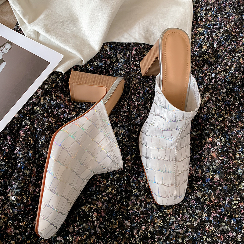 CHIKO Xaviera Square Toe Chunky Heels Clogs/Mules Shoes