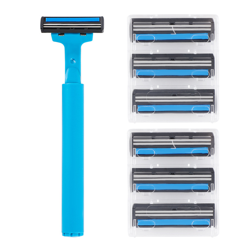 外贸货源 英文版双层剃须刀片 手动刮胡刀男士剃须除毛刀片10刀头-阿里巴巴