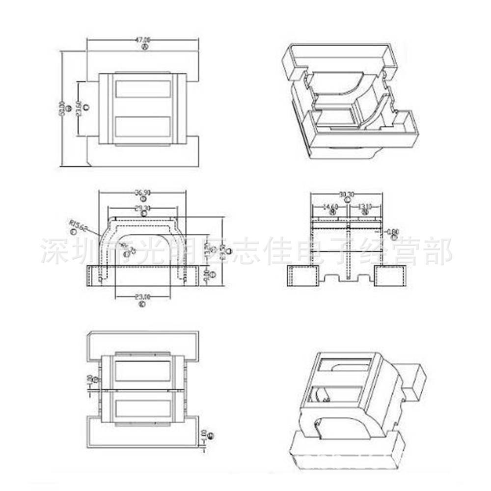EPC46变压器骨架EPC46骨架BOBBIN 双槽卧式9+9针骨架带外壳-Y4601-阿里巴巴