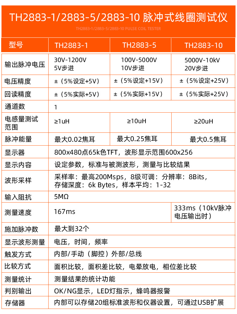 同惠TH2882A-3/5脉冲式线圈测试仪TH2832X自动变压器综合测试仪-阿里巴巴