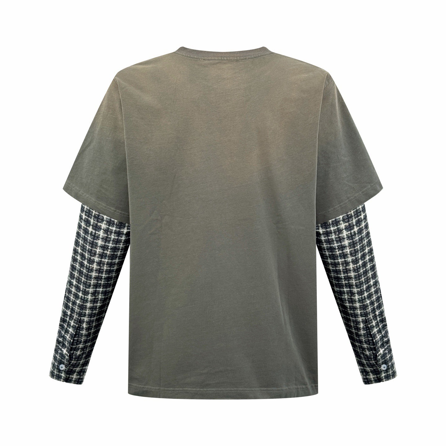 正确版现货原标AC家做旧徽标假俩件休闲长袖T恤男女同款鹿晗同款-阿里巴巴