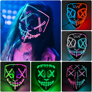 Halloween Luminous LED Mask Purge Masks Election Mascara跨境-阿里巴巴