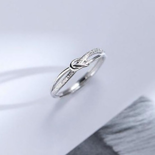 S925纯银情人结戒指女轻奢高级感素圈满天星指环ins简约食指戒-阿里巴巴