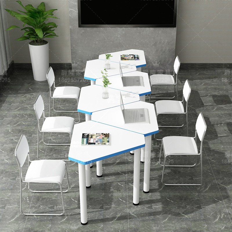 创客教室桌椅移动组合三角形会议桌团辅桌椅实验六角拼接桌六边形-阿里巴巴