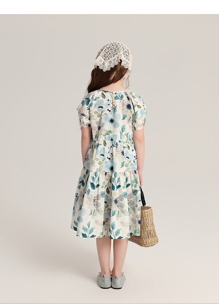 布丁哈鲁童装夏装女童纯棉长裙子2025夏新款儿童甜美度假风连衣裙-阿里巴巴