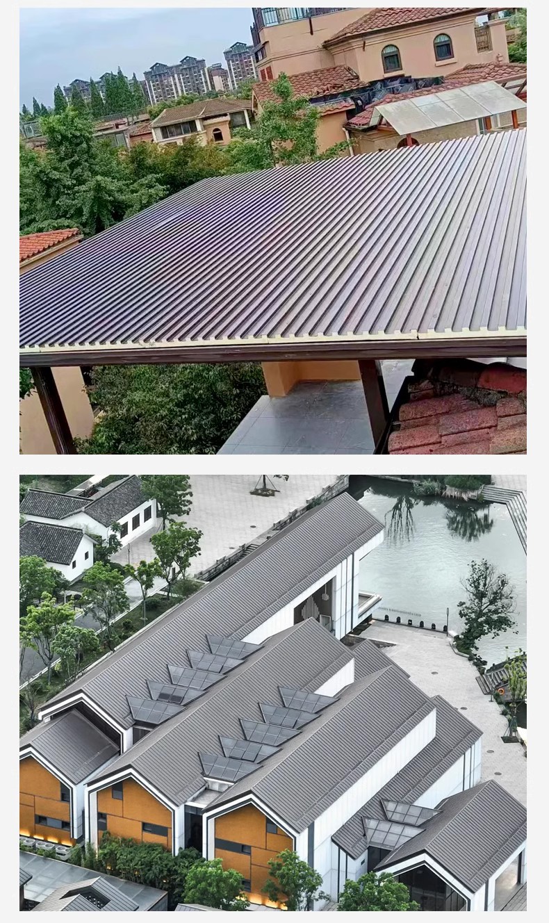 铝合金屋顶长城隔热铝瓦大板聚氨酯填充长城瓦阳光房屋面双层保温-阿里巴巴