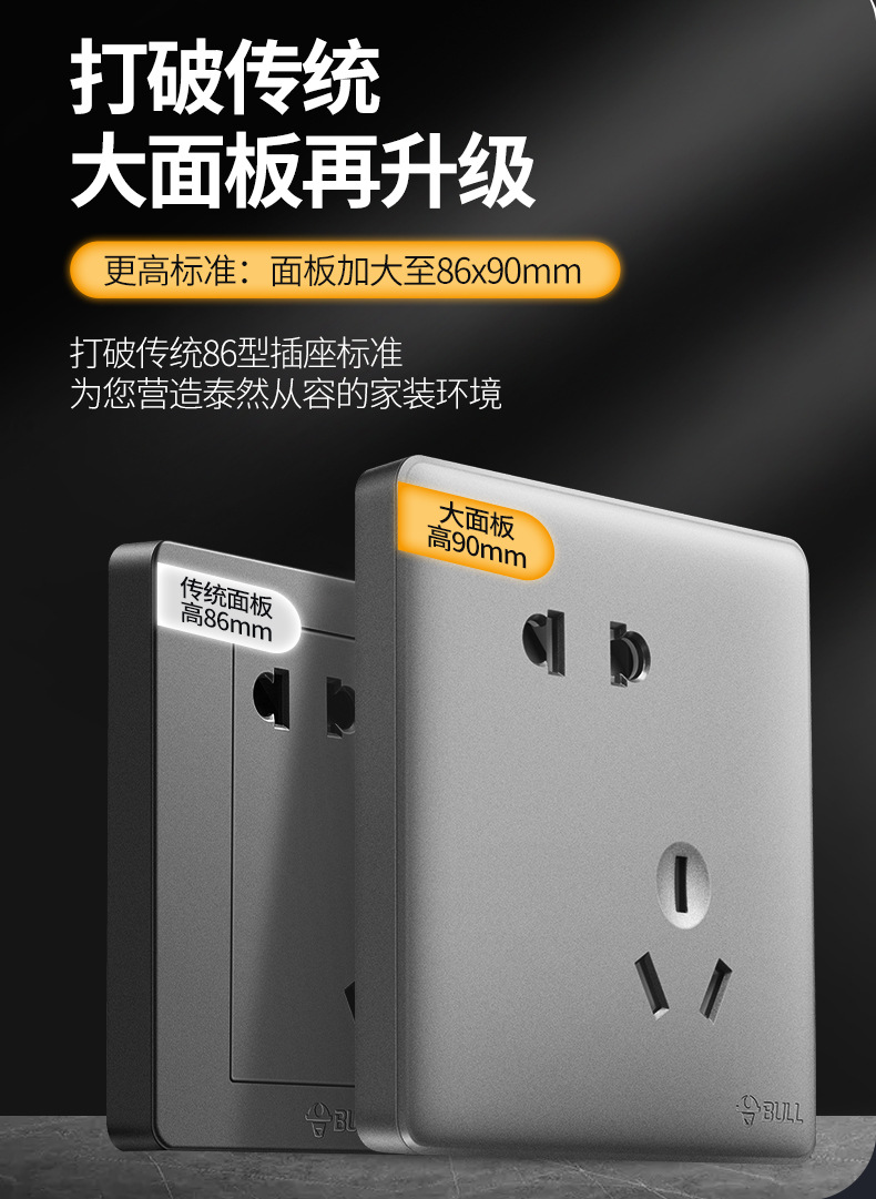 公牛开关插座面板86型暗装插坐墙壁家用五孔usb插座公牛g28星空灰-阿里巴巴
