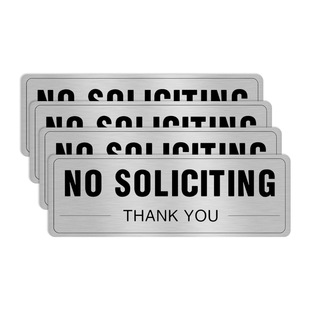 跨境亚马逊铝合金拉丝标牌No Soliciting牌禁止推销警示牌带背胶-阿里巴巴