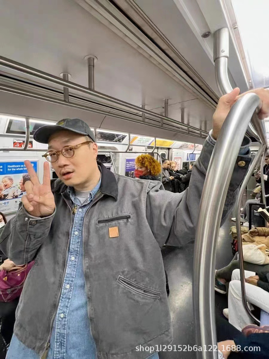 秋冬J97美式短款加厚底特律夹克做旧工装拉链cleanfit外套男女潮-阿里巴巴