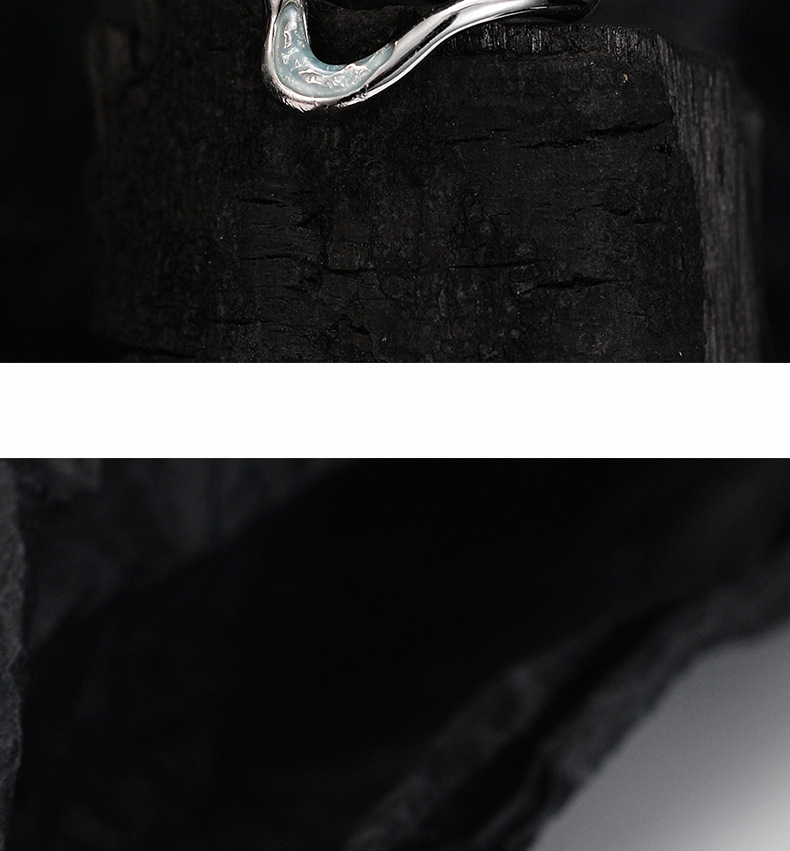 J1321 冰蓝滴胶异域蛇形戒指女不掉色S925纯银高级感饰品批发原创-阿里巴巴