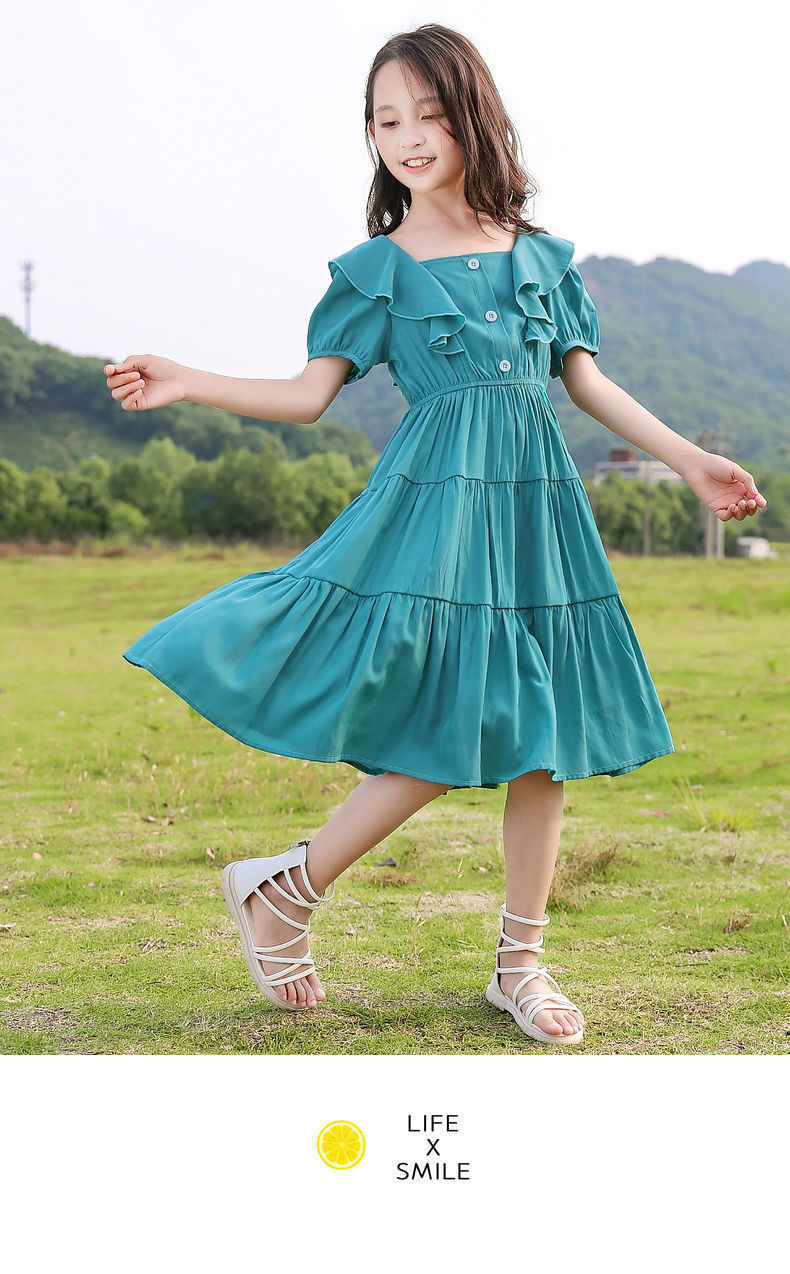 女童连衣裙夏装2021洋气新款女大童6夏季7儿童8公主裙9小女孩裙子-阿里巴巴